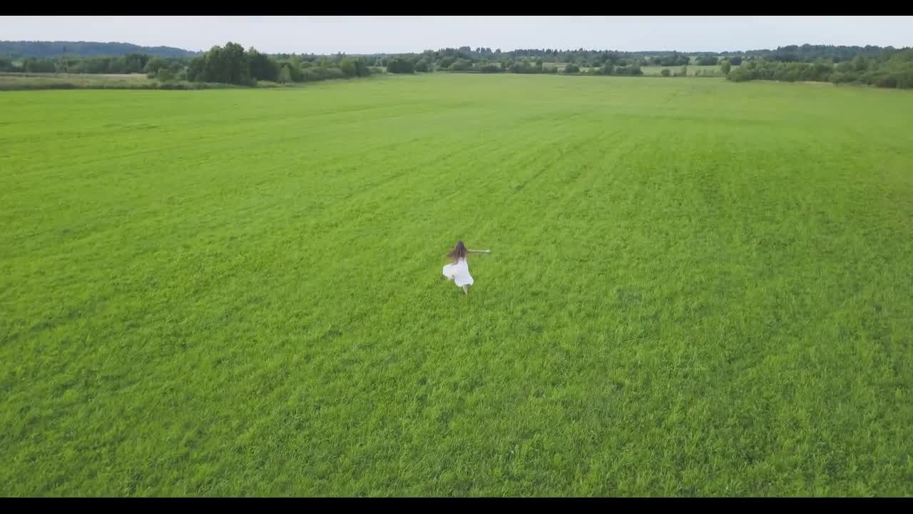 Woman Running Through Field - Stock Video | Motion Array