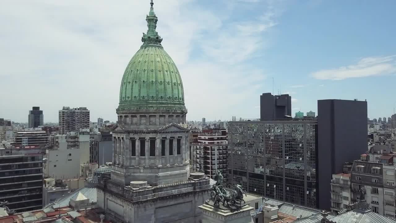 Aerial VIew Of Plaza Del Congreso - Stock Video | Motion Array