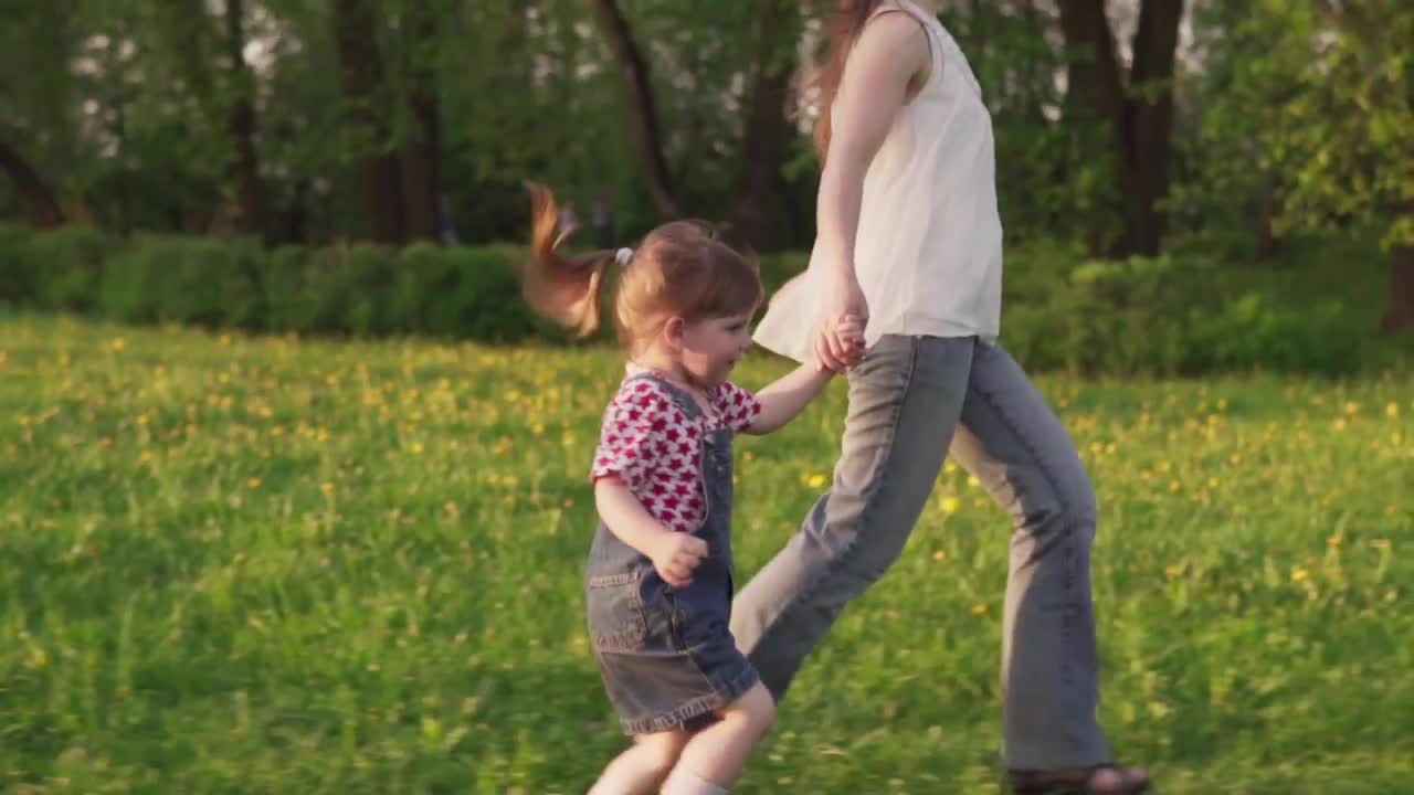 Mother And Daughter Running - Stock Video | Motion Array