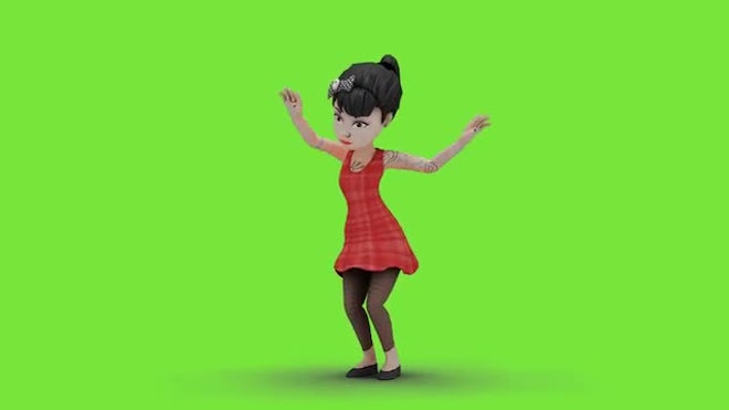 Cartoon Girl Dancing HipHop - Stock Motion Graphics | Motion Array