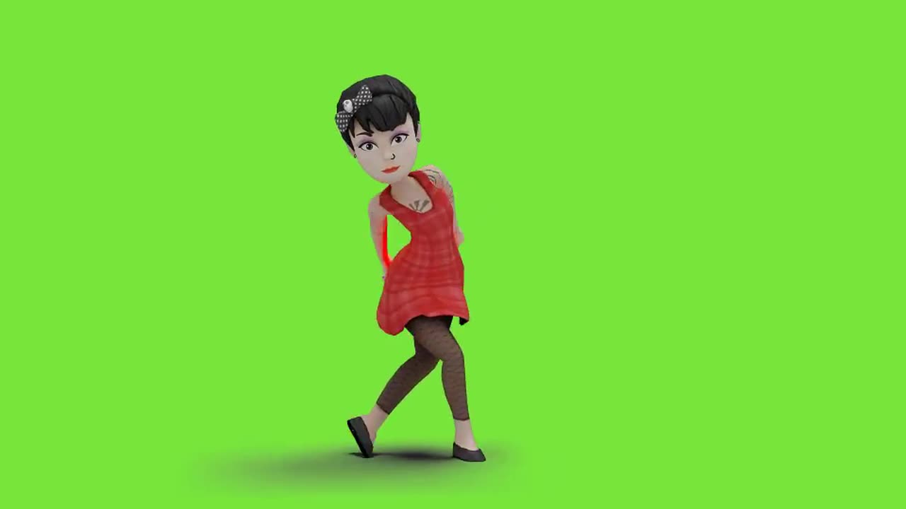 Cartoon Girl Dancing Freestyle 02 - Stock Motion Graphics | Motion Array