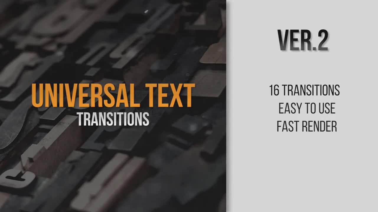 Universal Text Transitions V.2 - Premiere Pro Presets | Motion Array