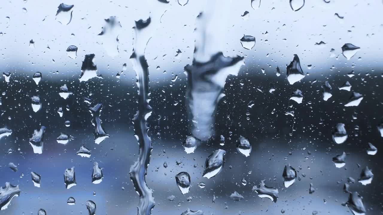 Raindrops On Glass Window - Stock Video | Motion Array