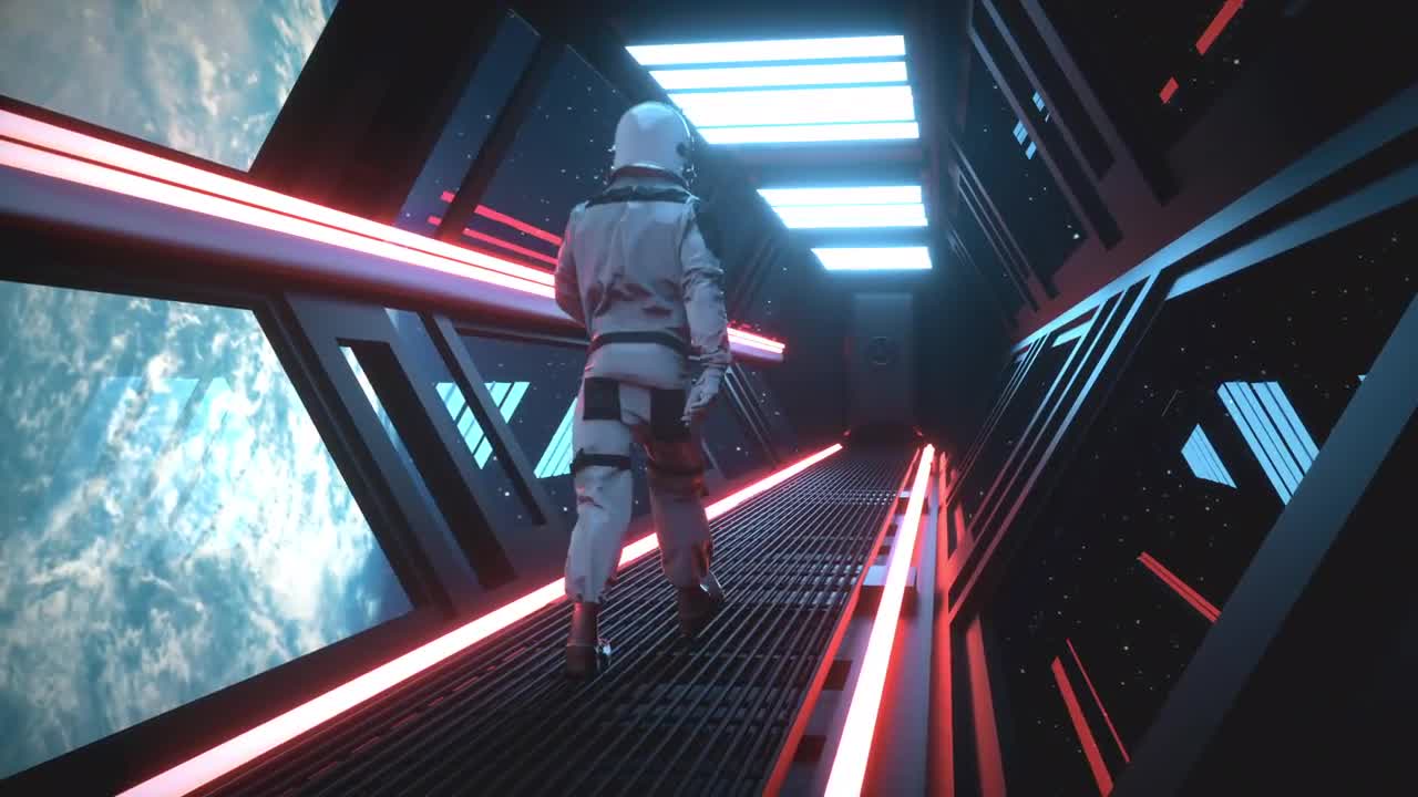 Astronaut Going Through The Tunnel - Stock Motion Graphics | Motion Array