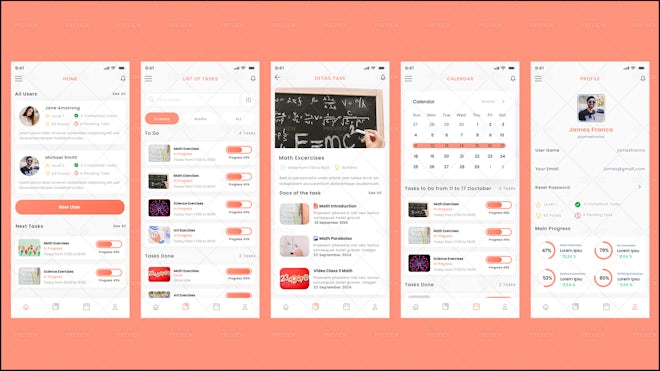 Math Exercises App Ui Kit Graphics Motion Array