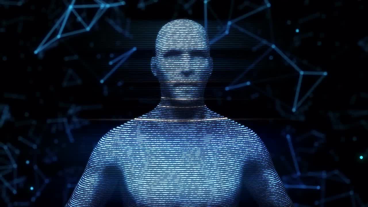 Digital Silhouette Of Virtual Man - Stock Motion Graphics | Motion Array