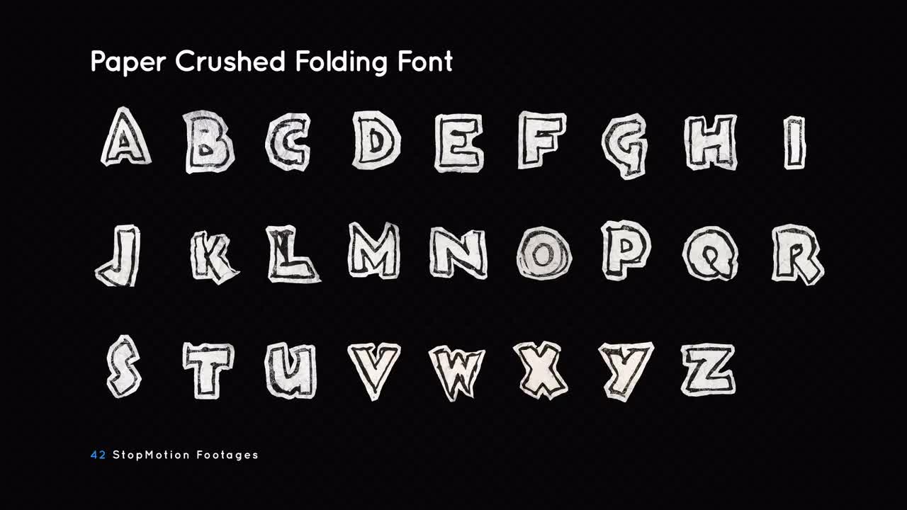 Paper Crushed Folding Font Pack - Stock Motion Graphics | Motion Array