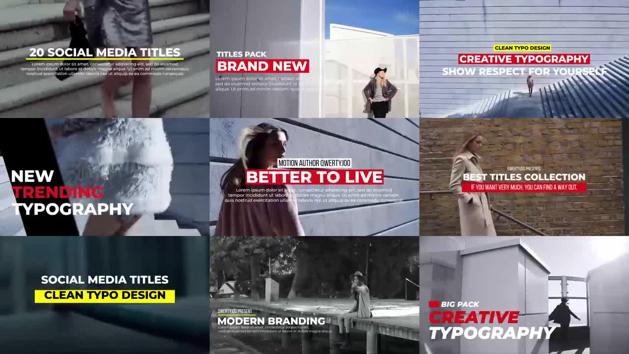 Mega Modern Typography Pack - After Effects Templates | Motion Array