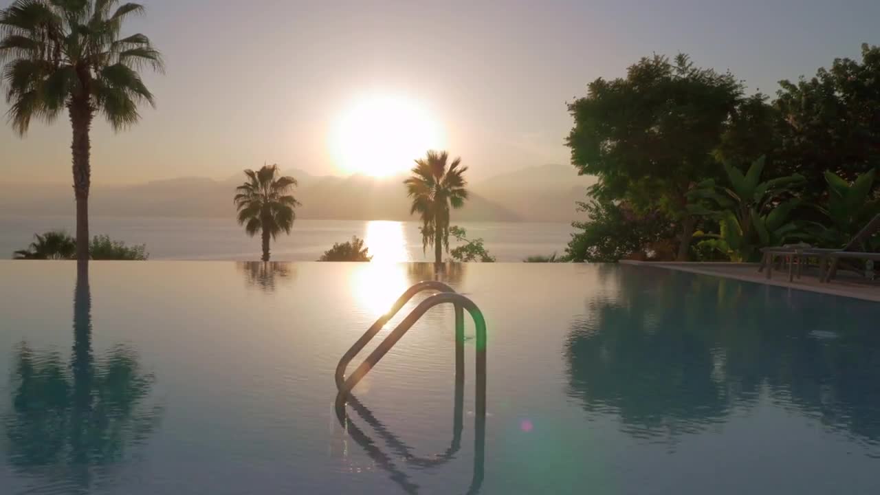Infinity Pool Sunset - Stock Video | Motion Array