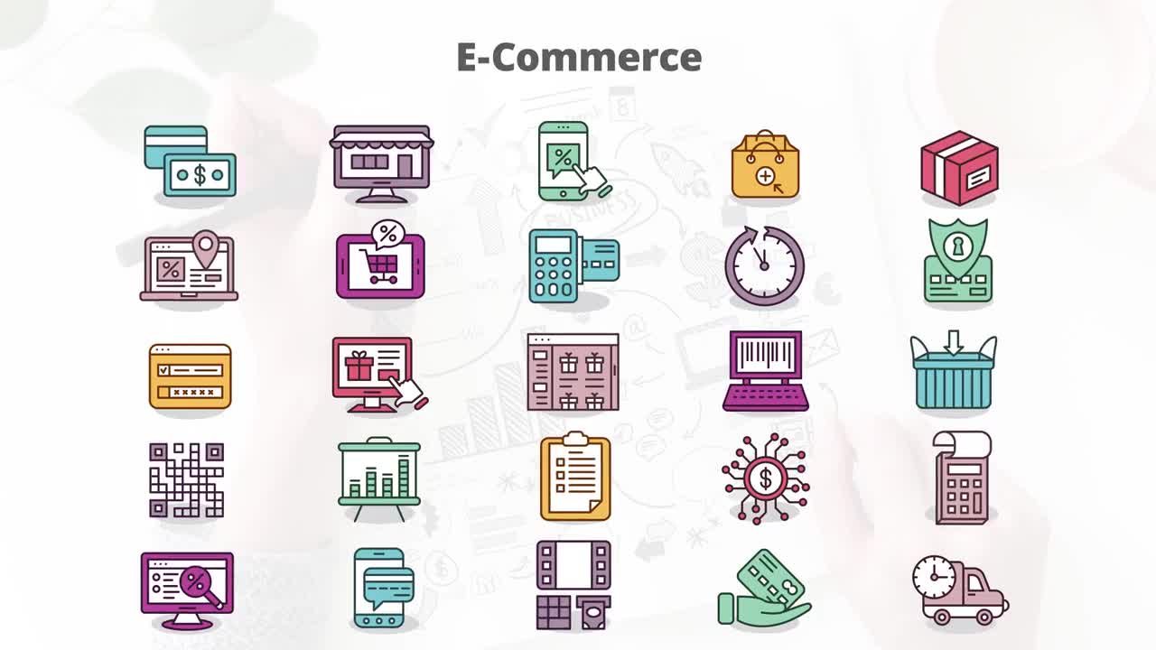 E-Commerce - MOGRT Icons - Motion Graphics Templates | Motion Array