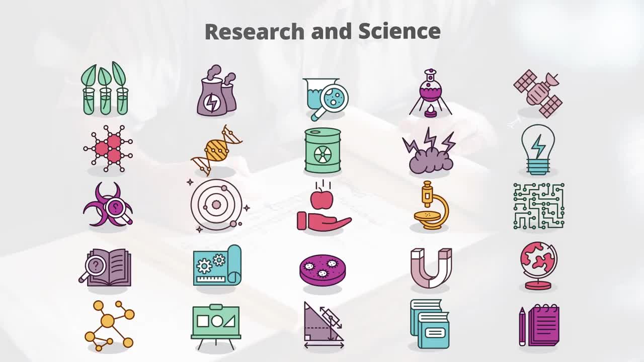 Research & Science - MOGRT Icons - Motion Graphics Templates | Motion Array