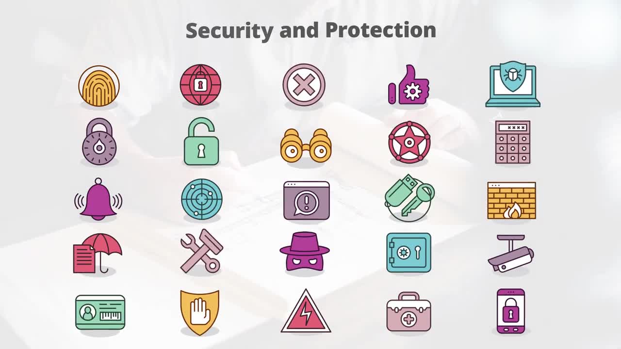 Security & Protection - MOGRT Icons - Motion Graphics Templates ...