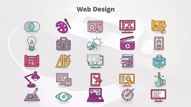 Web Design - MOGRT Icons - Motion Graphics Templates | Motion Array