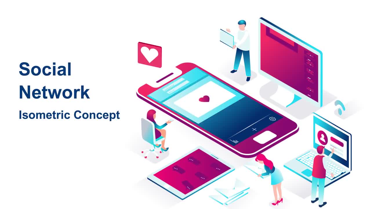 Social Network - Isometric Concept - After Effects Templates | Motion Array