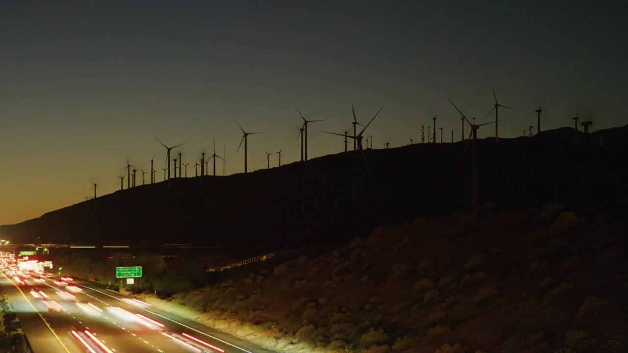 Wind Turbines Over Highway - Stock Video | Motion Array