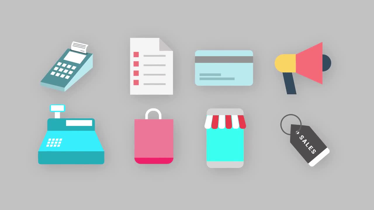 15 Animated Shopping Icons - Stock Motion Graphics | Motion Array