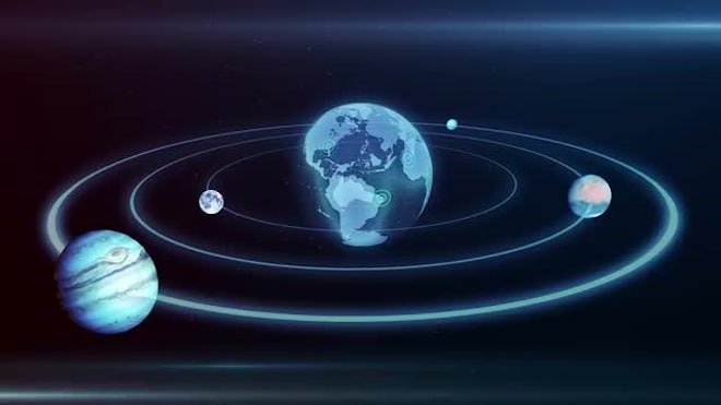 Hologram Of Some Planets - Stock Motion Graphics | Motion Array