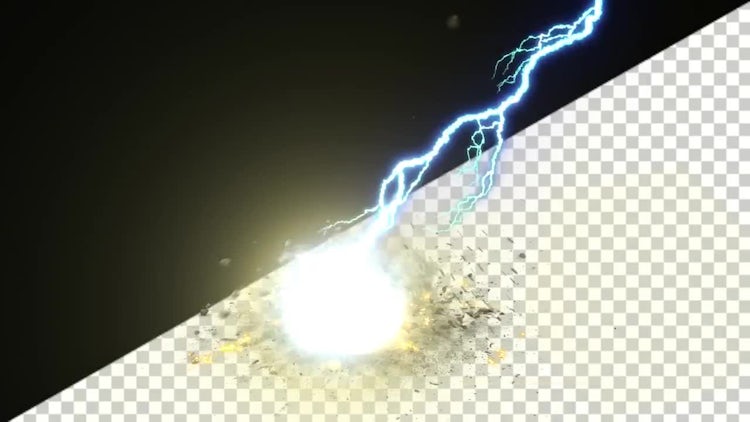 Lightning Strike With Flame - Stock Motion Graphics | Motion Array