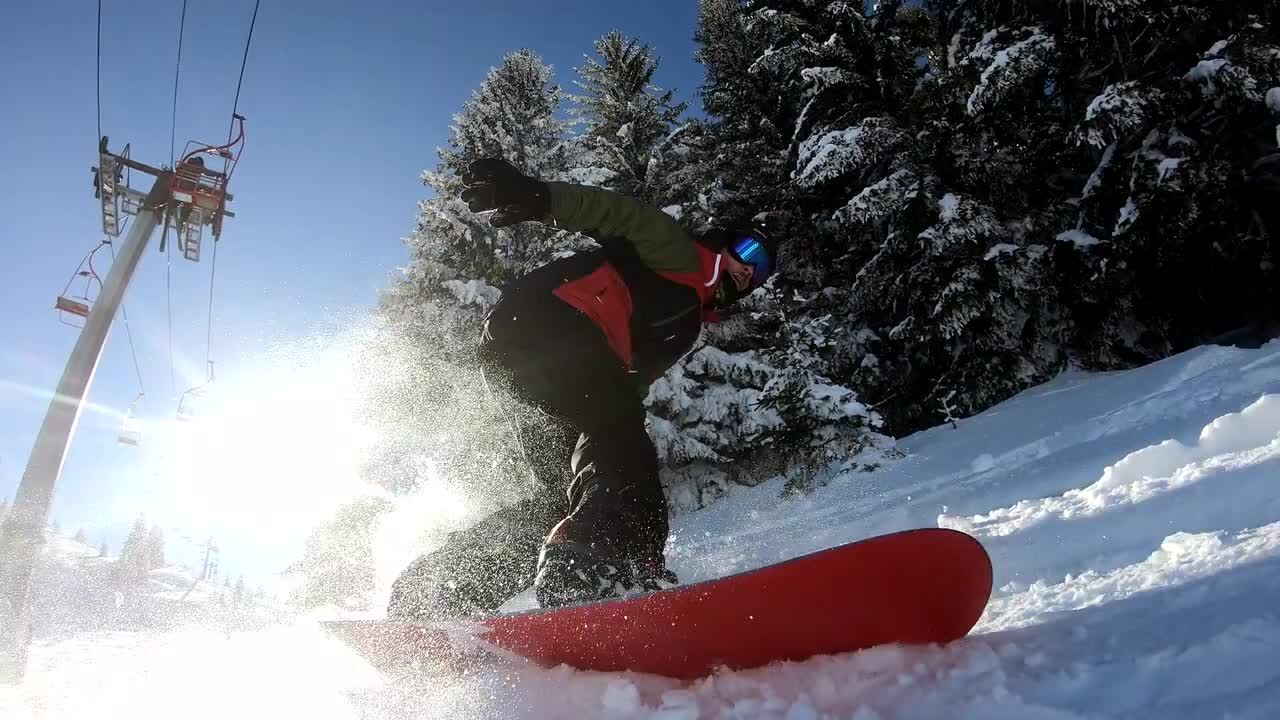 Snowboarder Falling - Stock Video | Motion Array
