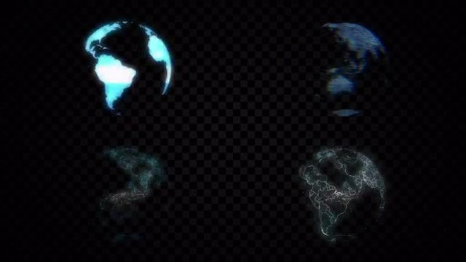 Retro Spinning Earth Hologram Pack - Stock Motion Graphics | Motion Array