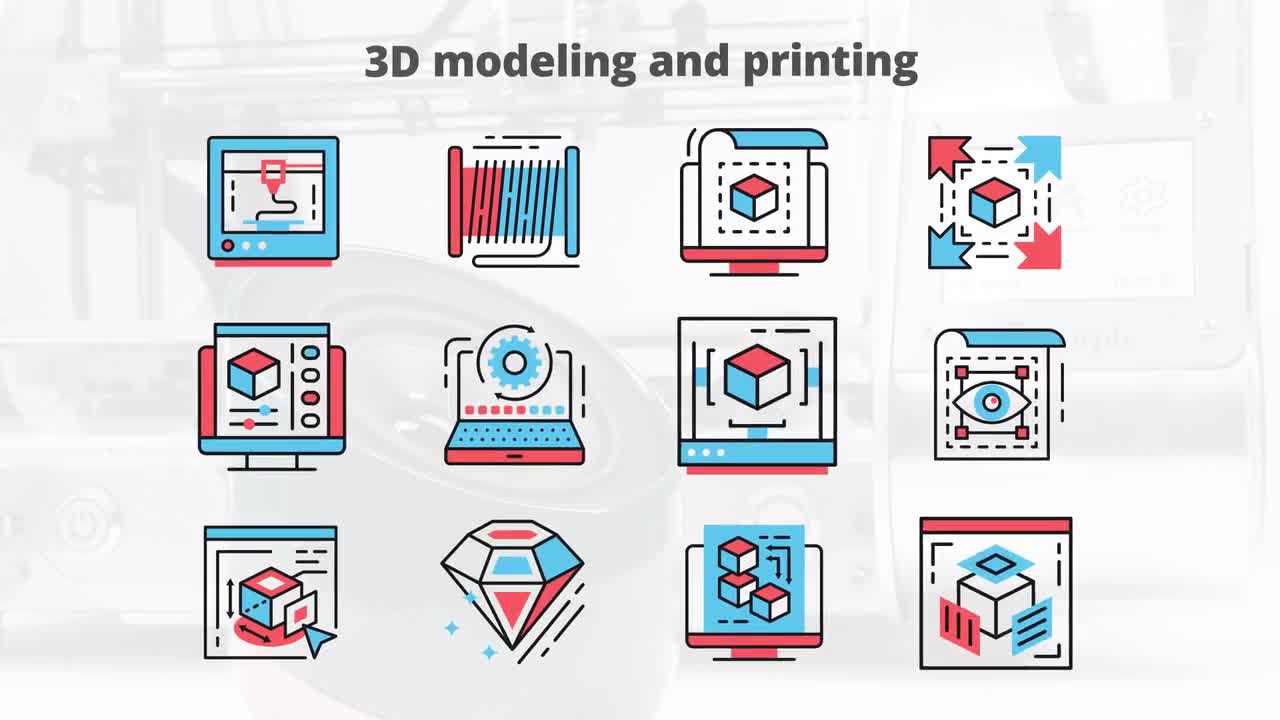 3d Modeling And Printing Flat Animation Icons After Effects