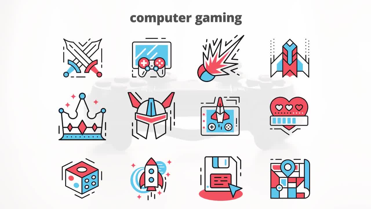 Computer Gaming – Flat Animation Icons - After Effects Templates ...