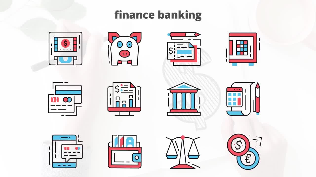 Finance And Banking - Flat Animation Icons - After Effects Templates ...