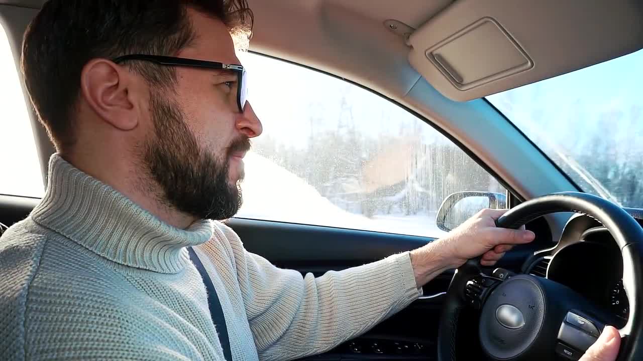 Man Driving a Car - Stock Video | Motion Array