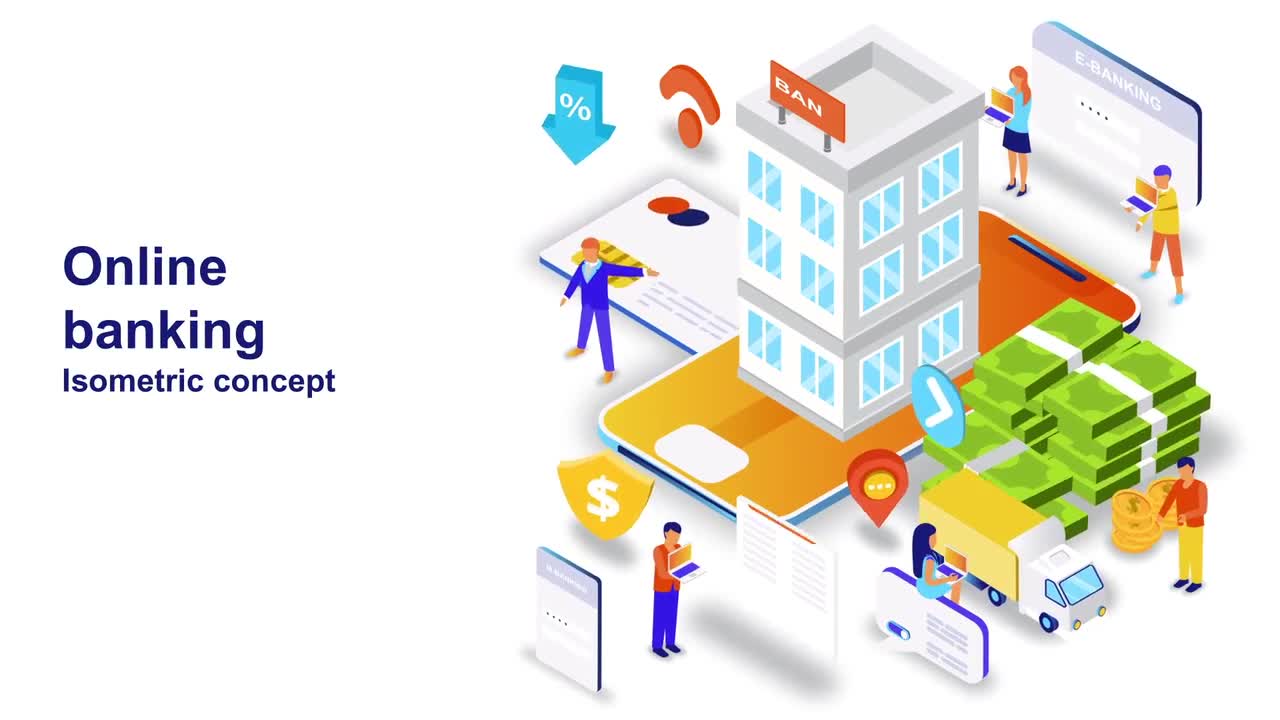 Online Banking - Isometric Concept - After Effects Templates | Motion Array