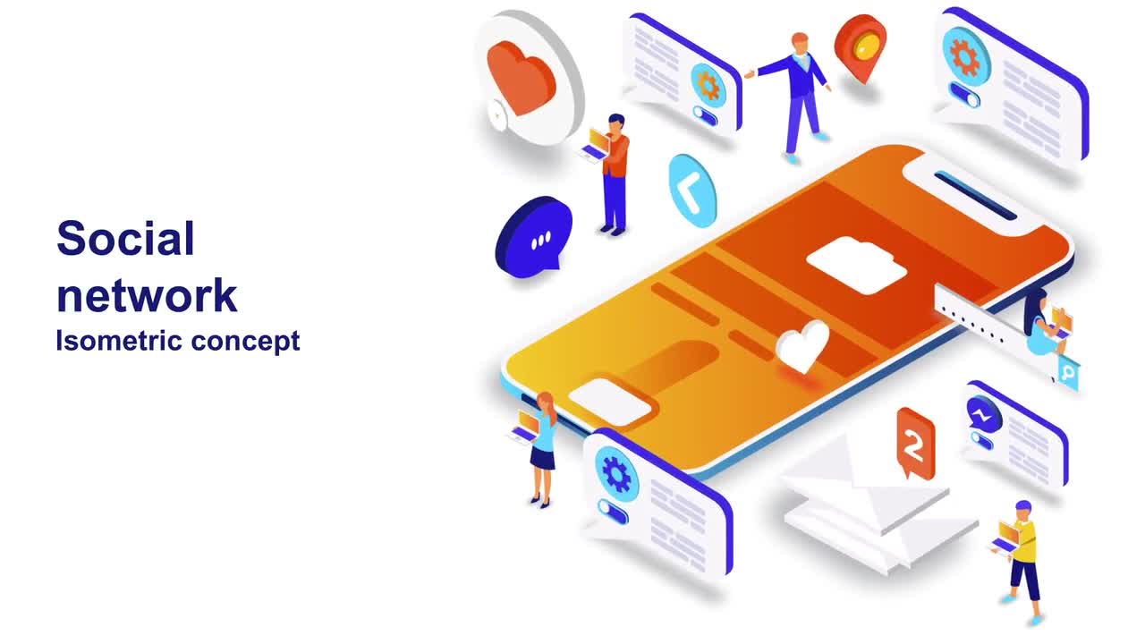 Social Network - Isometric Concept - After Effects Templates | Motion Array