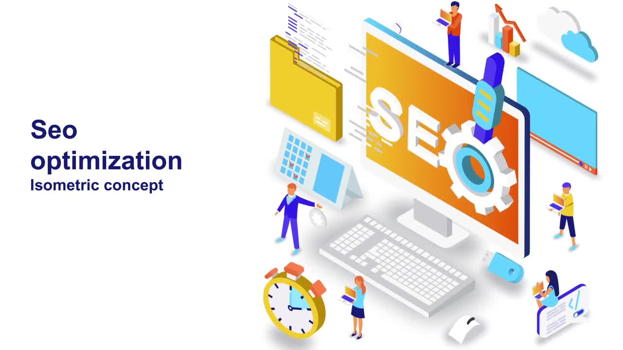 Seo Optimization Isometric Concept After Effects Templates Motion