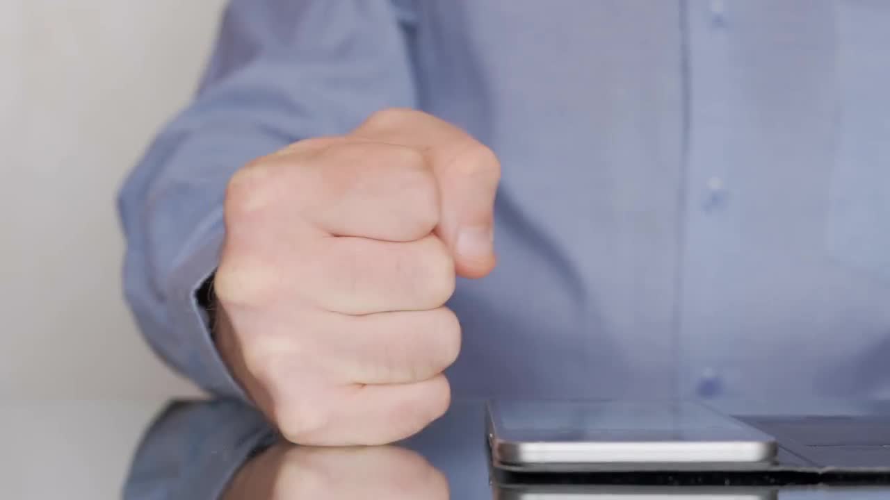 Fist On The Table - Stock Video | Motion Array