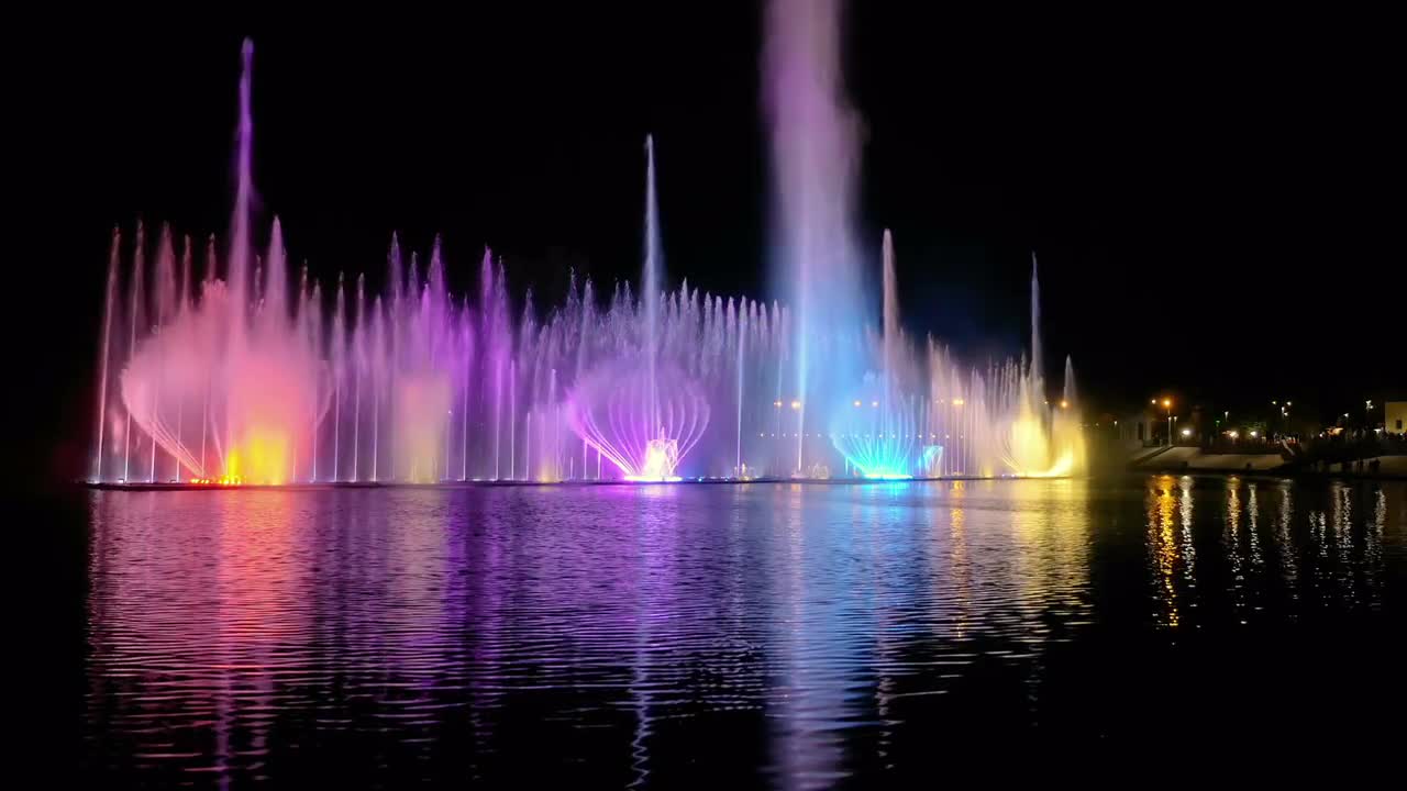Colorful Fountain - Stock Video | Motion Array