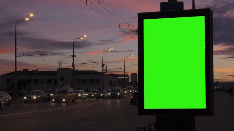 Green Screen Billboard During Sunset - Stock Video | Motion Array