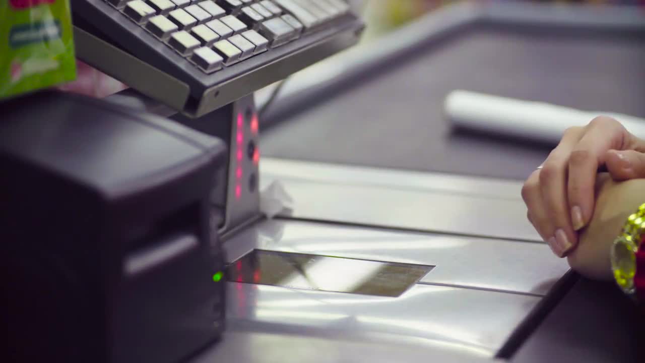 Working On Cash Register - Stock Video | Motion Array