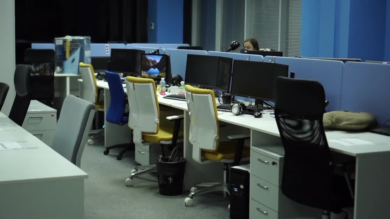Empty Office At The Night - Stock Video | Motion Array