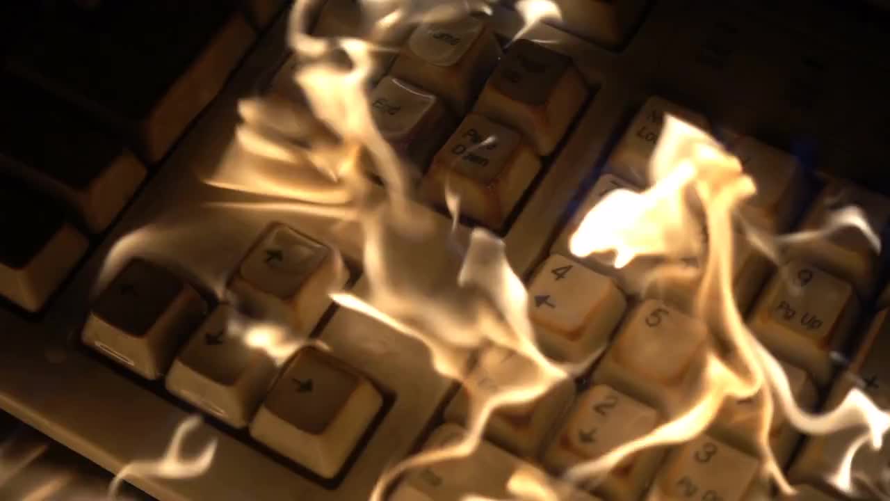 Burning Keyboard - Stock Video | Motion Array