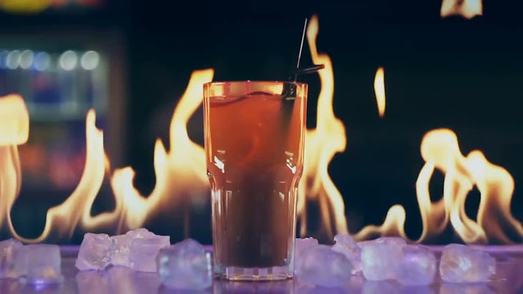 Cocktail On Fire - Stock Video | Motion Array