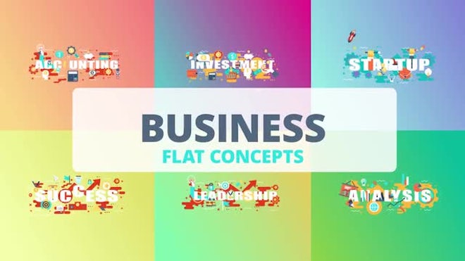 Business - Word Flat Concept - After Effects Templates | Motion Array