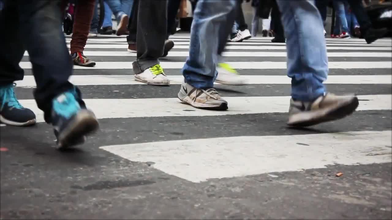 Feet Crossing The Street - Stock Video | Motion Array