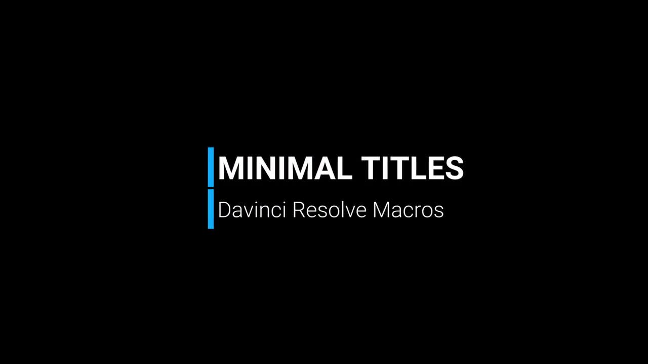 Minimal Title Macro - DaVinci Resolve Macros | Motion Array
