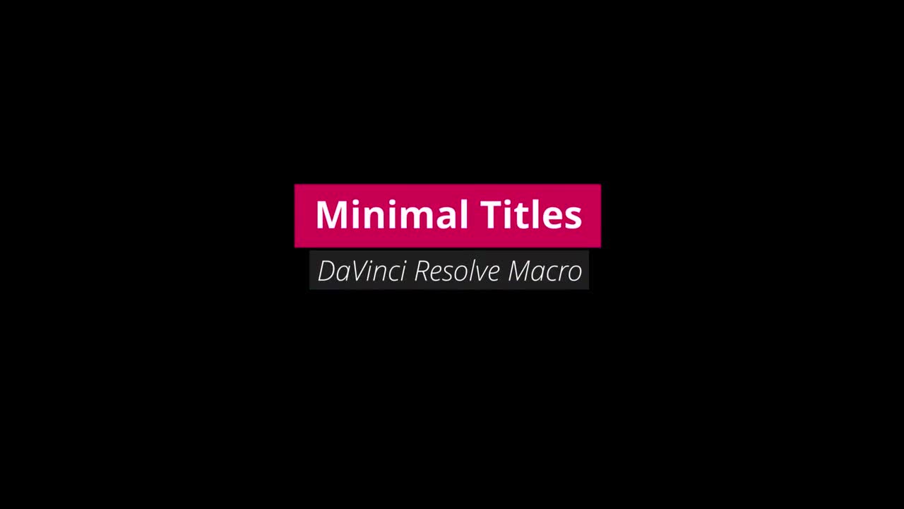 Minimal Titles - DaVinci Resolve Macros | Motion Array