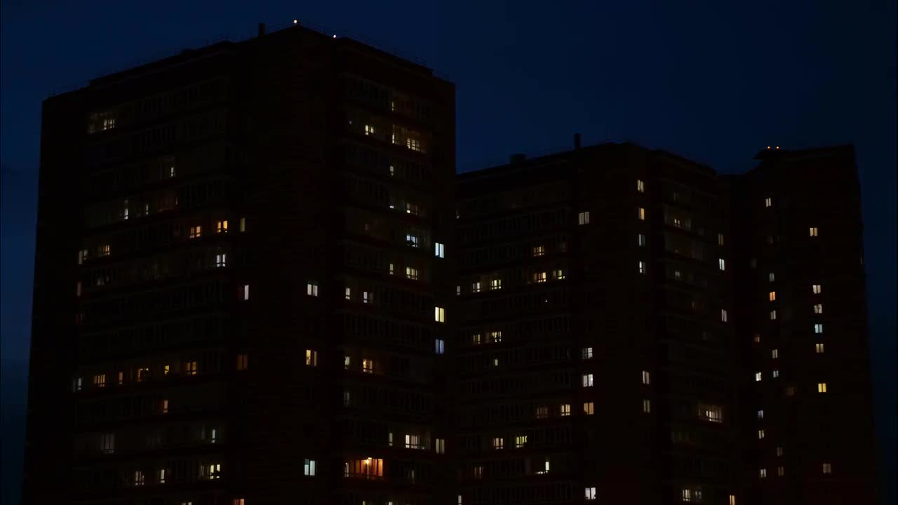 Apartment Buildings At Night - Stock Video | Motion Array