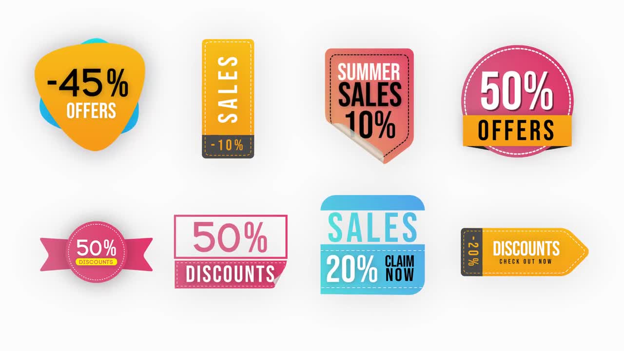 Trendy Sales Badges Pack - After Effects Templates | Motion Array