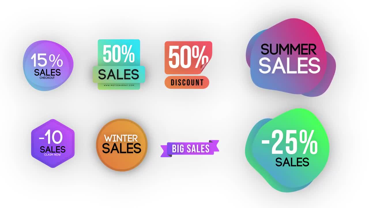 Trendy Sales Badges Pack V2 - After Effects Templates | Motion Array