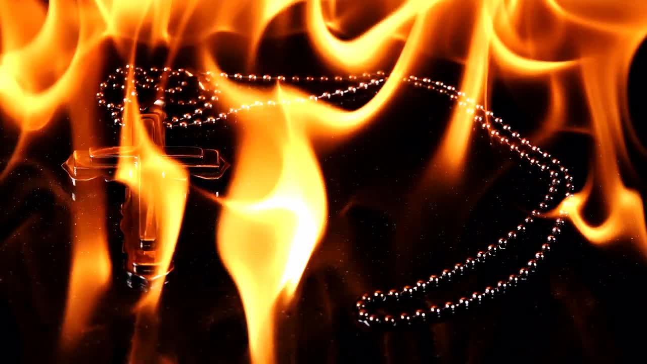 Cross On Fire - Stock Video | Motion Array