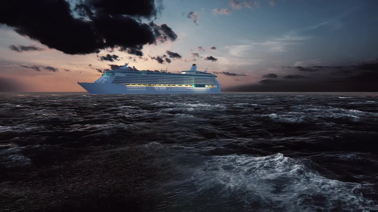 Cruise Ship Passes Sunset - Stock Motion Graphics | Motion Array