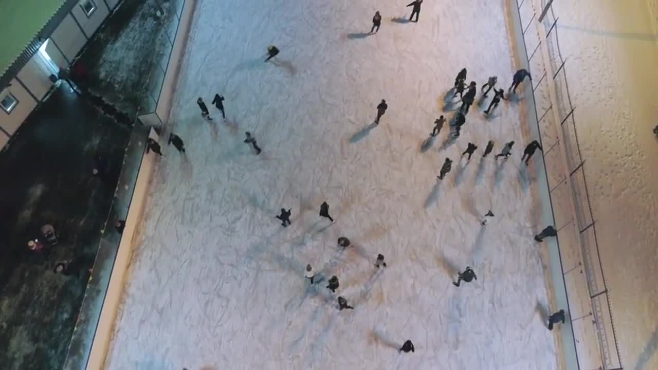 Ice Rink Aerial View - Stock Video | Motion Array