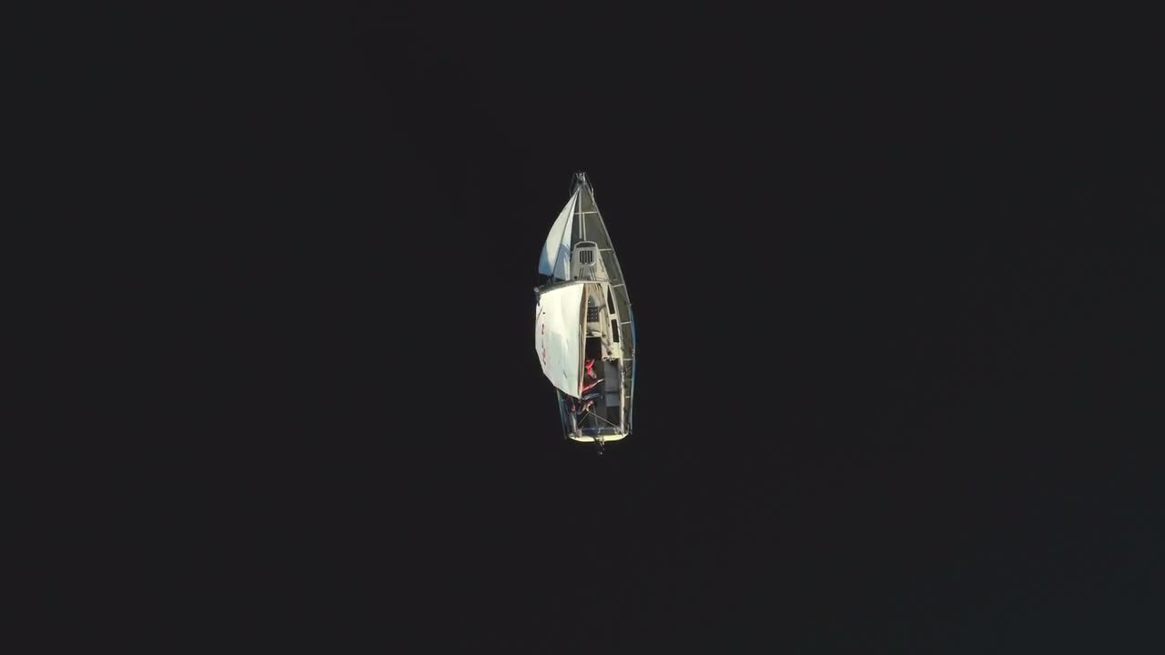 Overhead View Of Sail Boat - Stock Video | Motion Array
