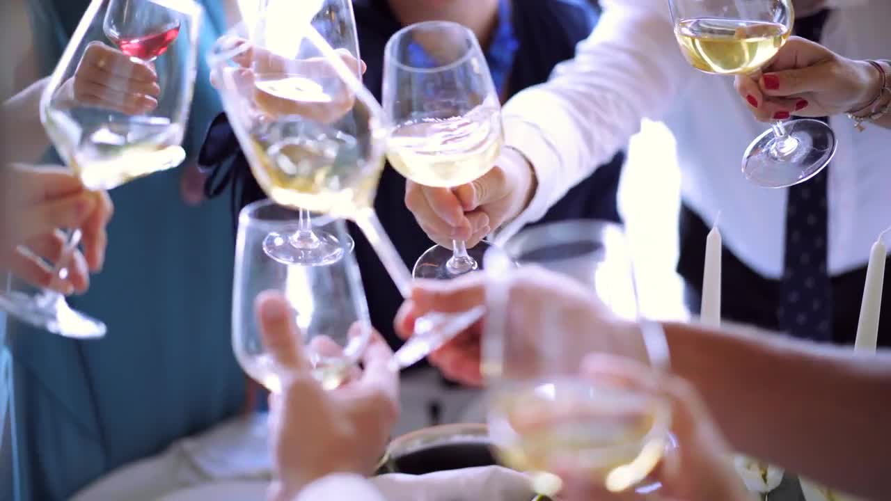 Clinking Glasses - Stock Video | Motion Array